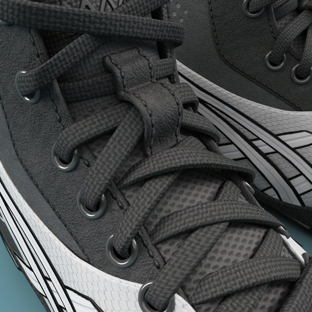 3d model wrestling shoe asics cael