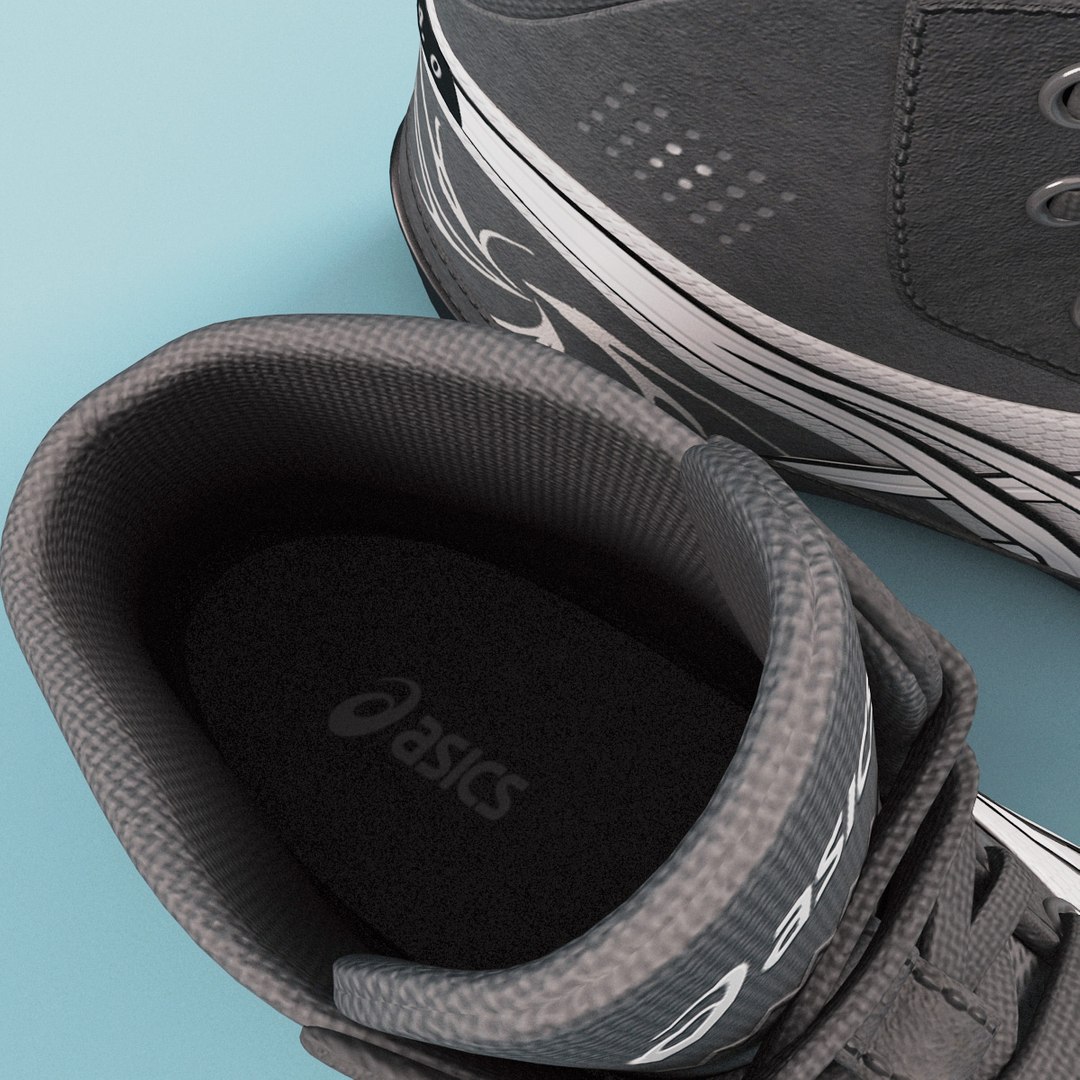 3d model wrestling shoe asics cael