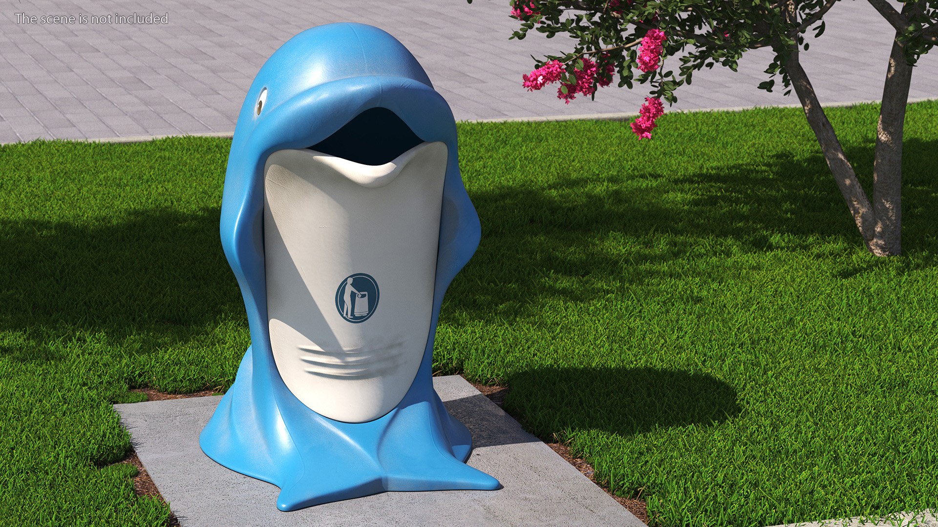 3D Used Dolphin-Shaped Trash Can model - TurboSquid 2088464