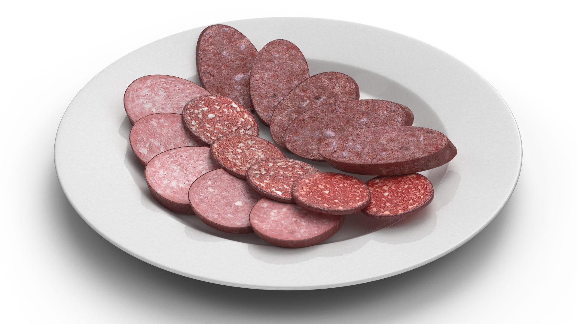 3D Slices Of Delicious Sausage Salami - TurboSquid 2202008