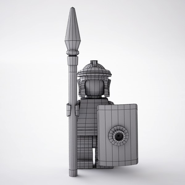 3d rigged lego roman soldier