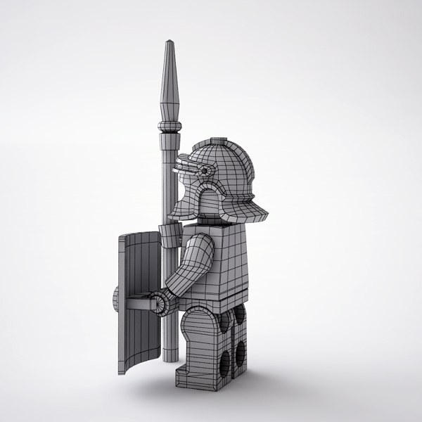 3d rigged lego roman soldier