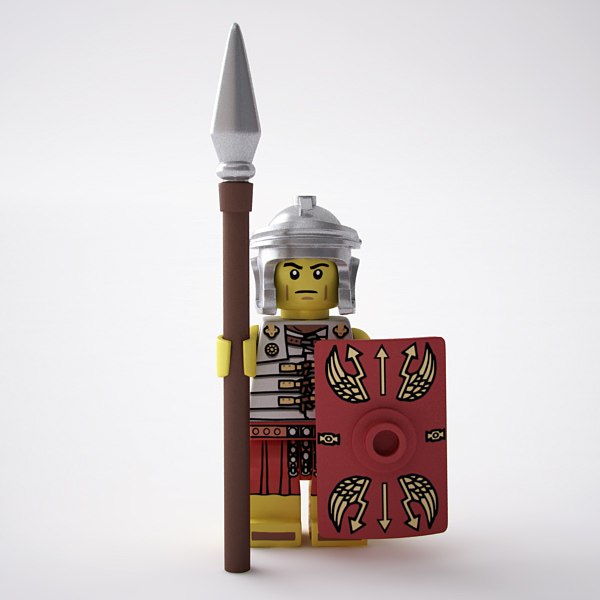 3d rigged lego roman soldier