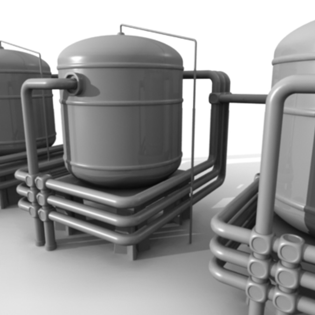 3d Industrial Factory Elements Model