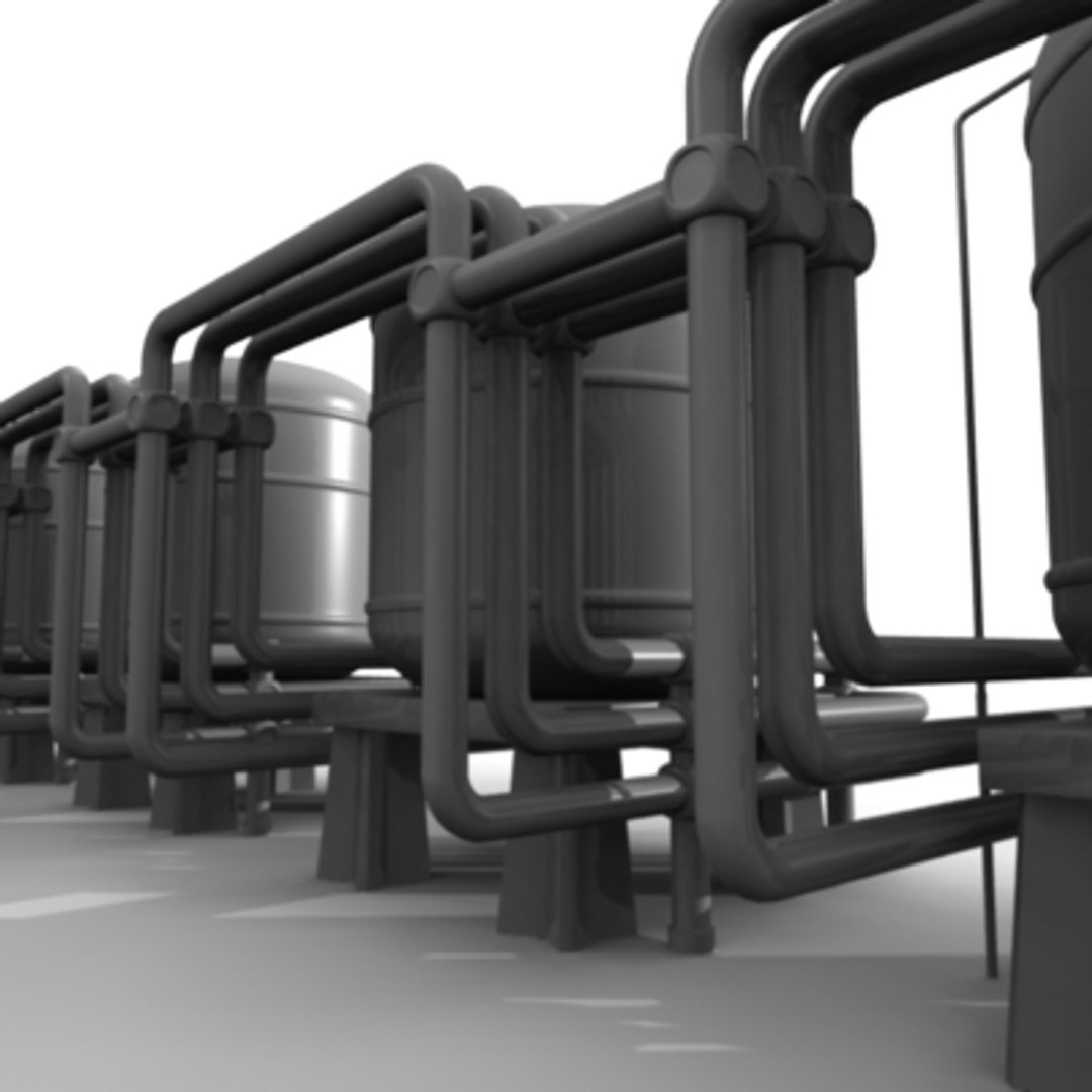 3d Industrial Factory Elements Model