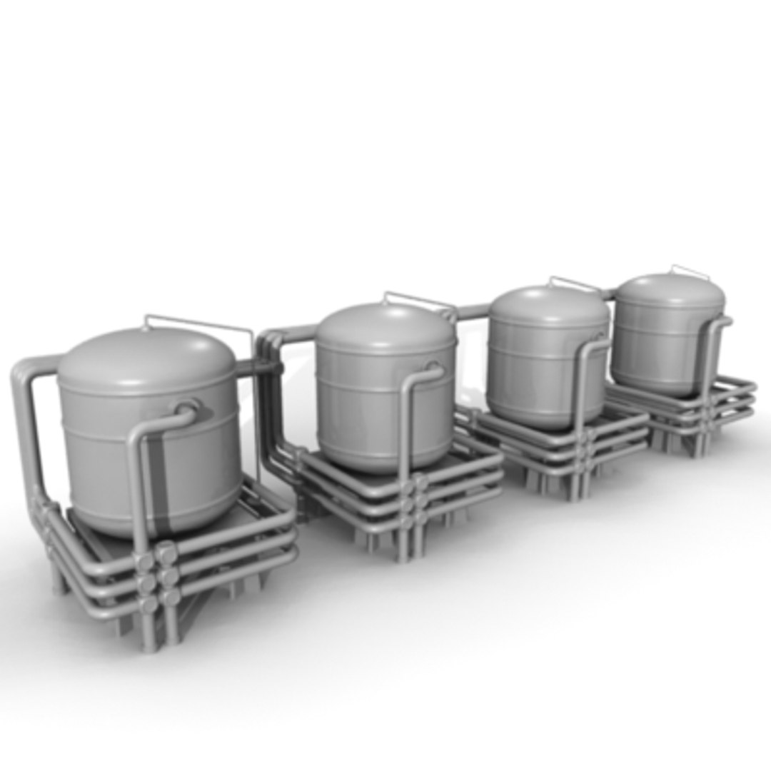 3d Industrial Factory Elements Model