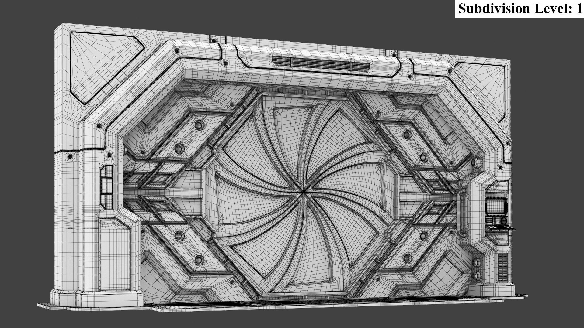 3D Detailed Science Fiction Star Door - TurboSquid 2245331