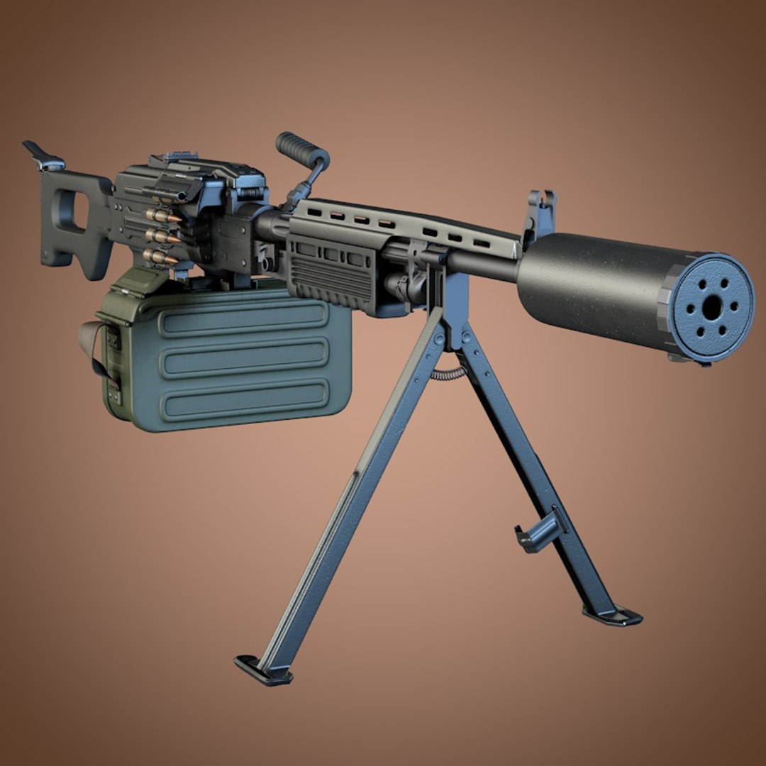 3d Kalashnikov Aek-999 Barsuk Machine Gun