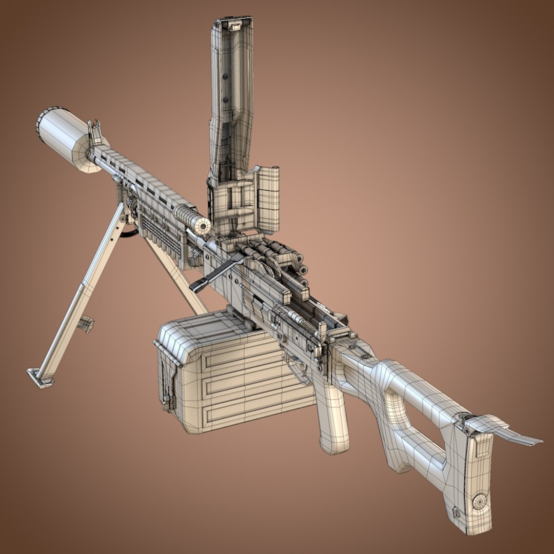 3d Kalashnikov Aek-999 Barsuk Machine Gun