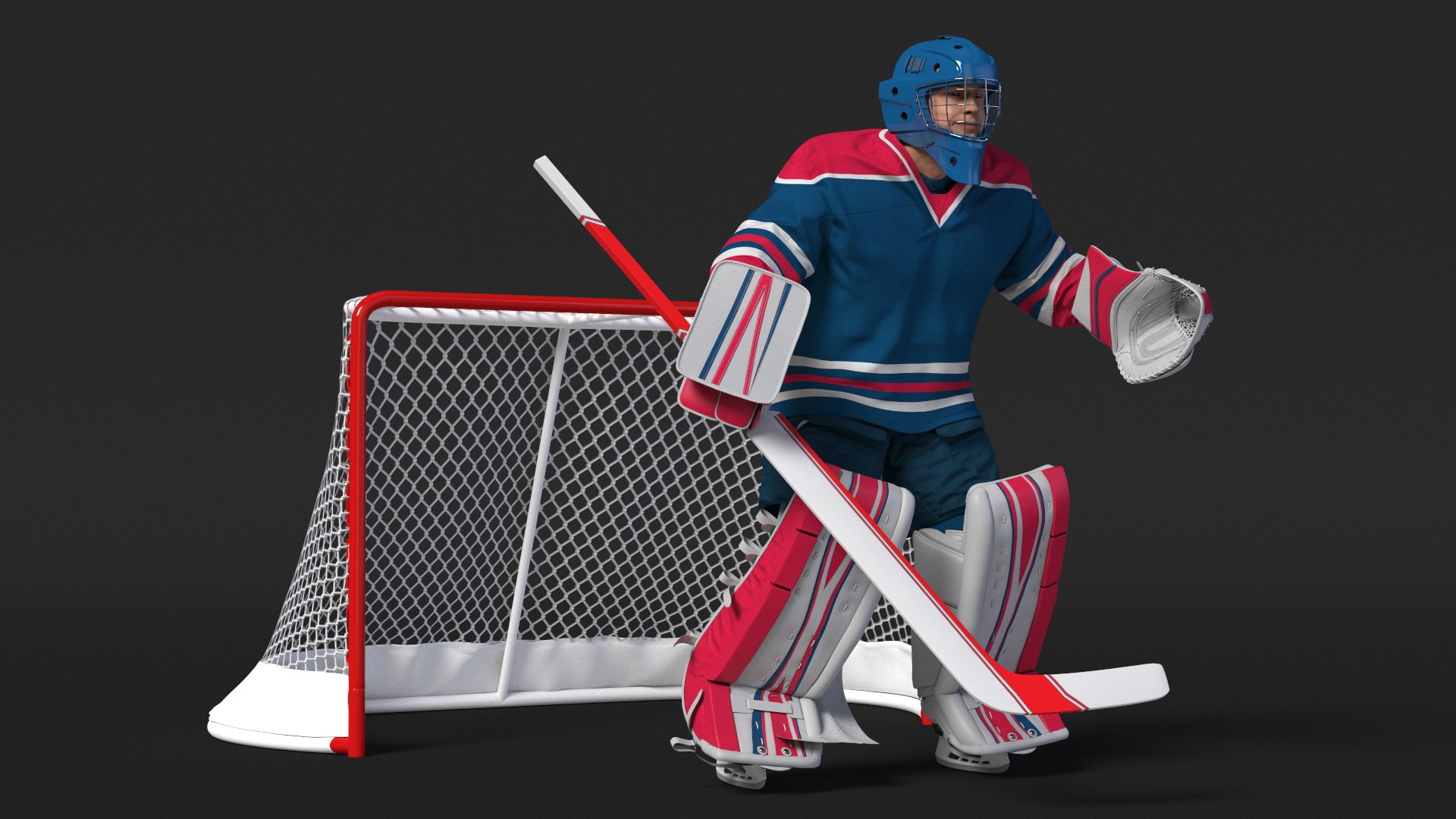 3D Goalie And Hockey Goal - TurboSquid 2335701