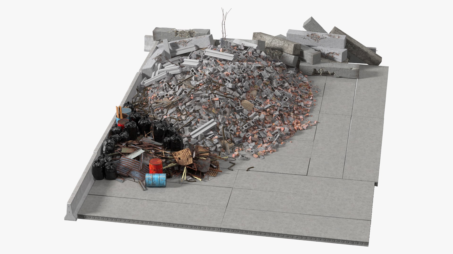 3D Large Pile Of Construction Waste - TurboSquid 2250092