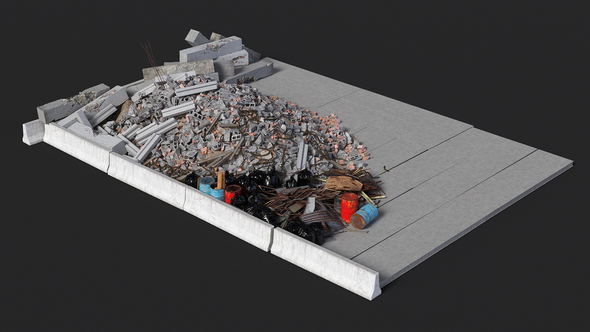 3D Large Pile Of Construction Waste - TurboSquid 2250092