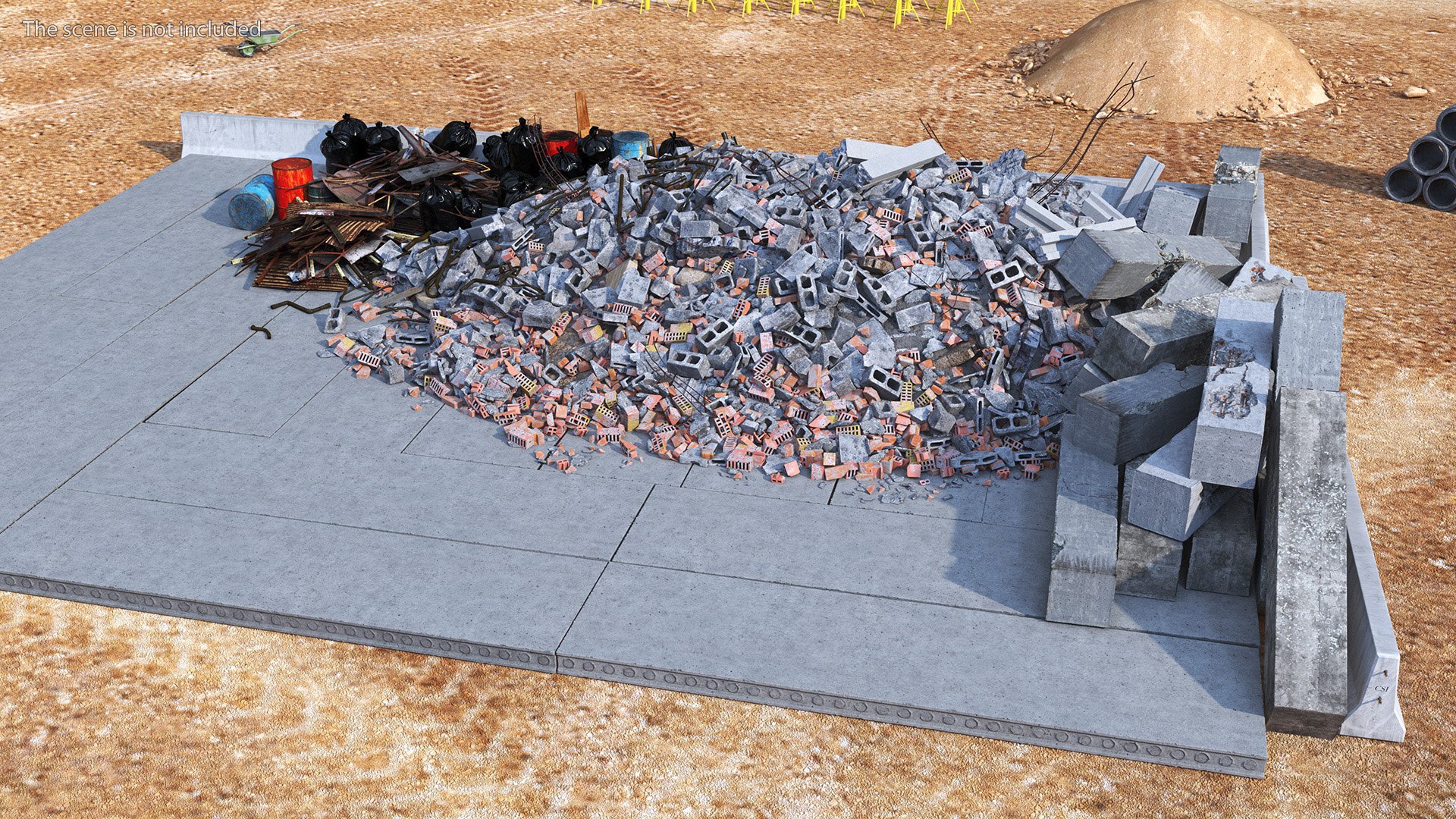 3D Large Pile Of Construction Waste - TurboSquid 2250092