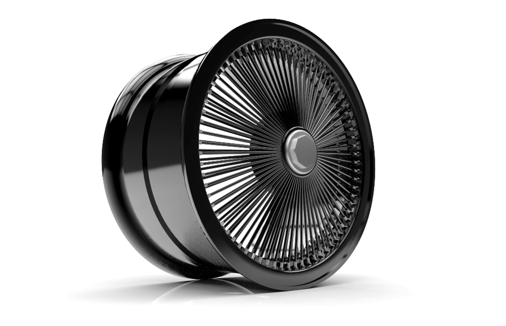 3d Black Dayton Wheel Model