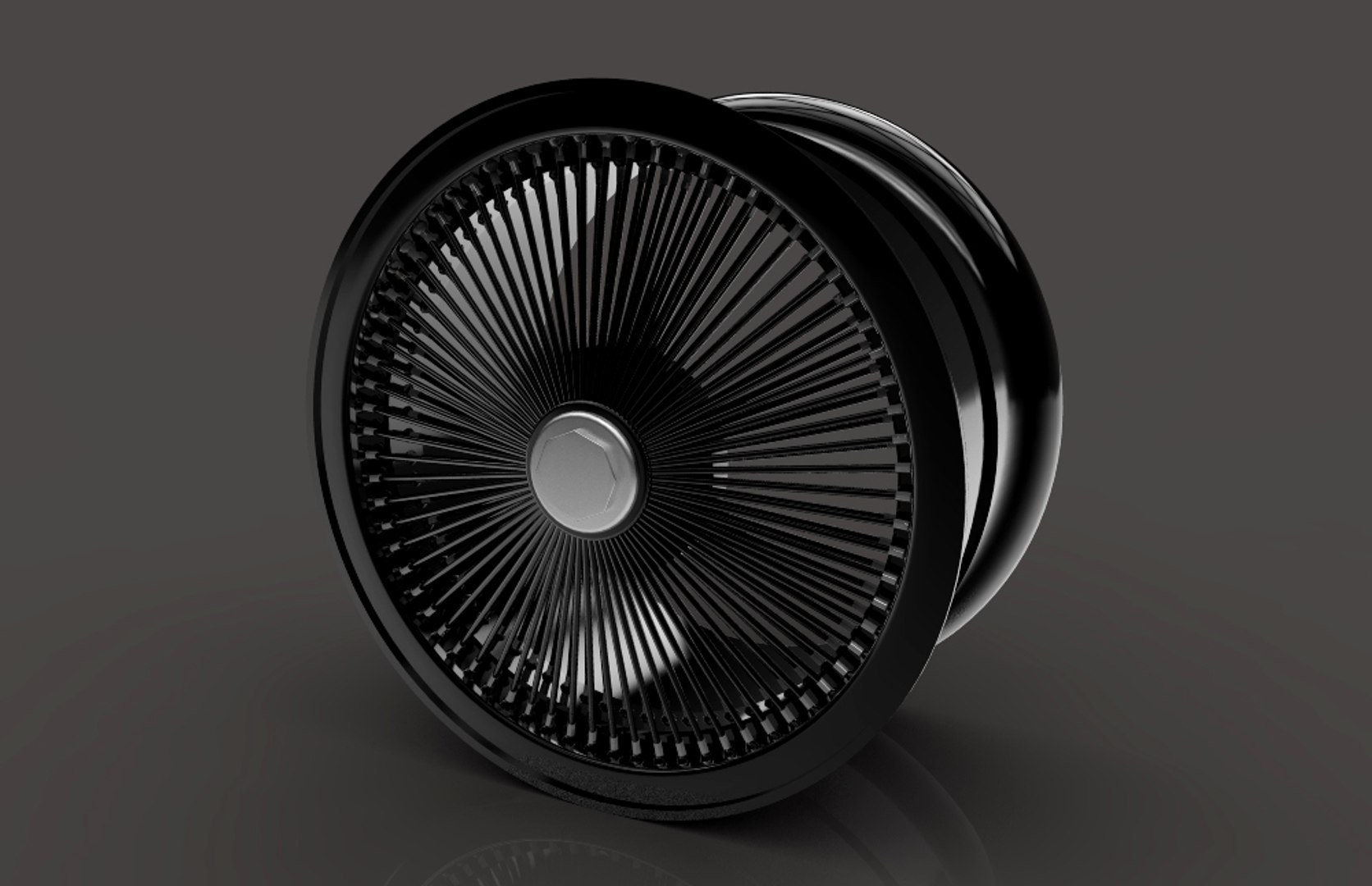 3d Black Dayton Wheel Model