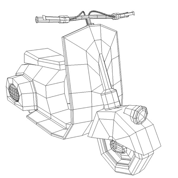 3d old scooter model