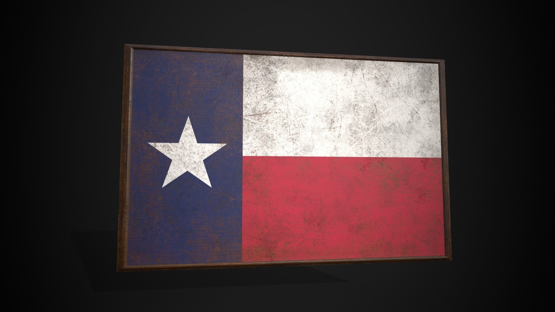3D Old Picture Frame With Texas Flag - Game Ready PBR Low-poly 3D Model ...