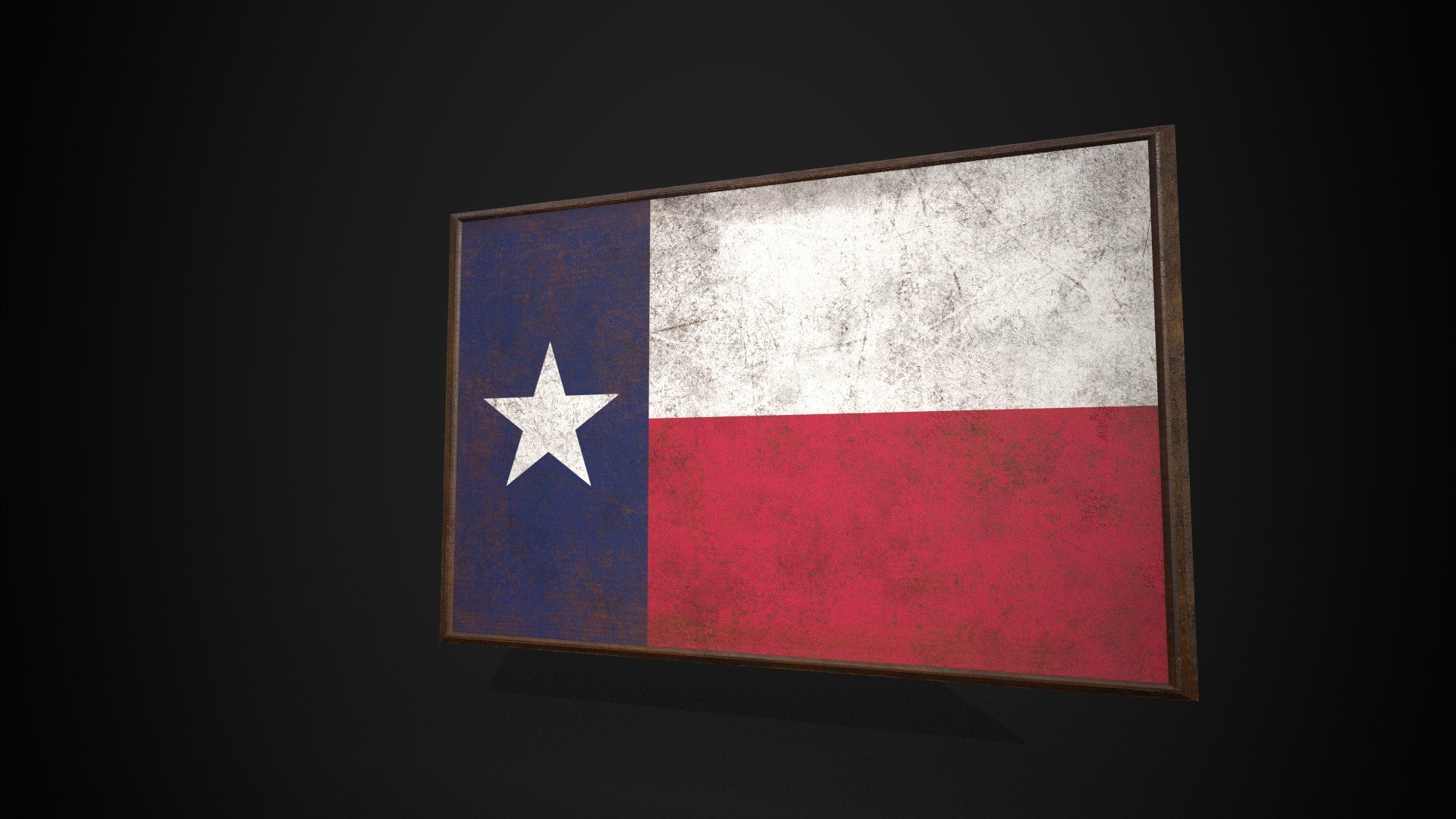 3D Old Picture Frame With Texas Flag - Game Ready PBR Low-poly 3D Model ...