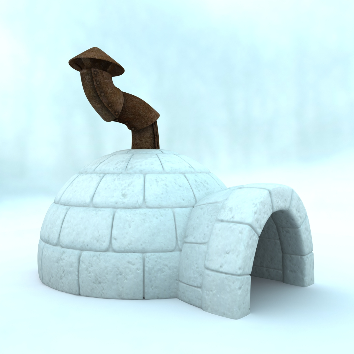 3d igloo cartoon model