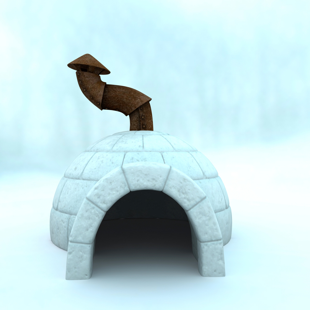 3d igloo cartoon model