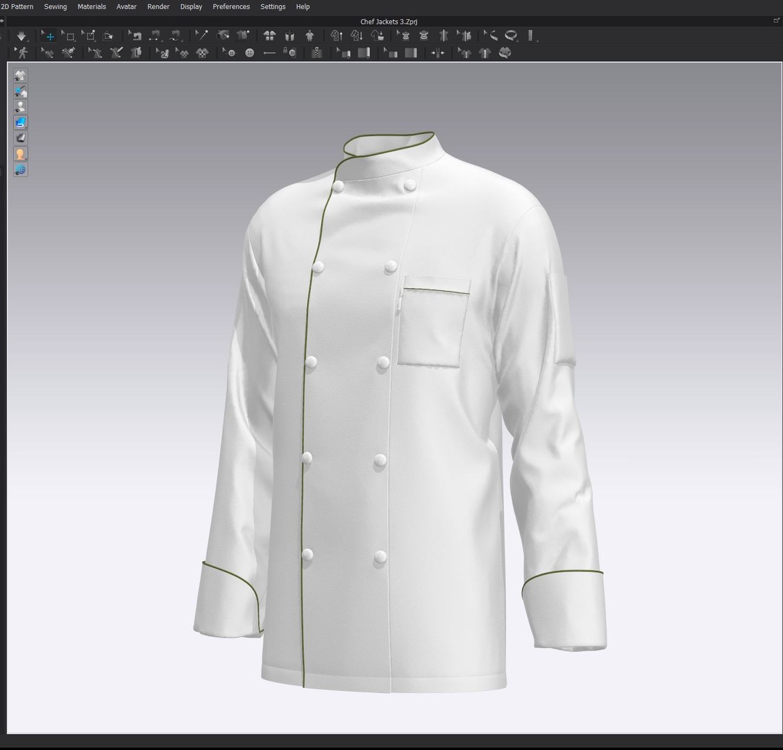 3D Chef Jacket - TurboSquid 1531061