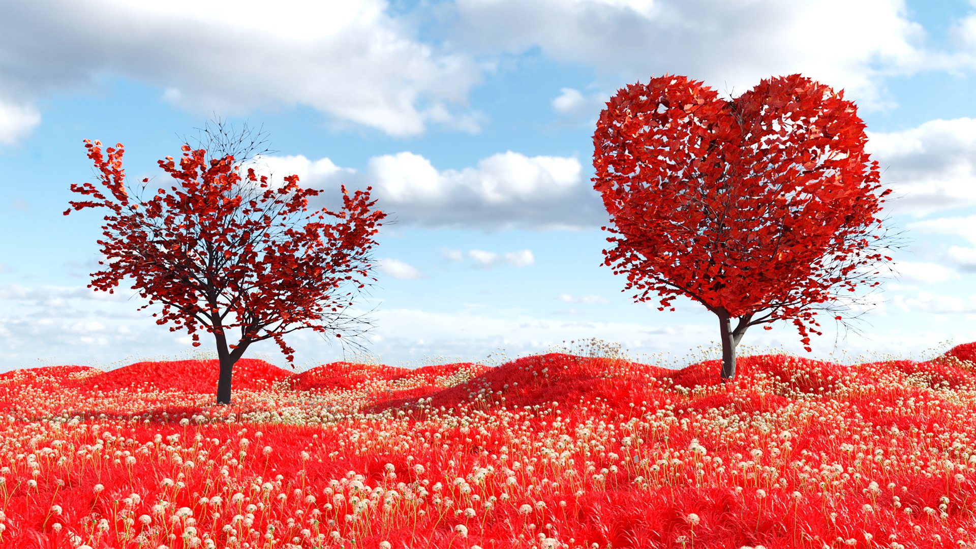 3D 3D Realistic Valentine Scene For Happy Valentines Day Model ...