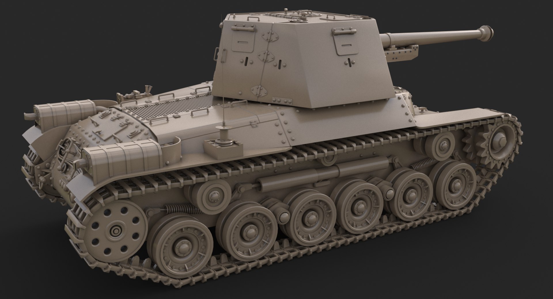 3D Tank Type 3 Chi-nu Model - TurboSquid 1644974