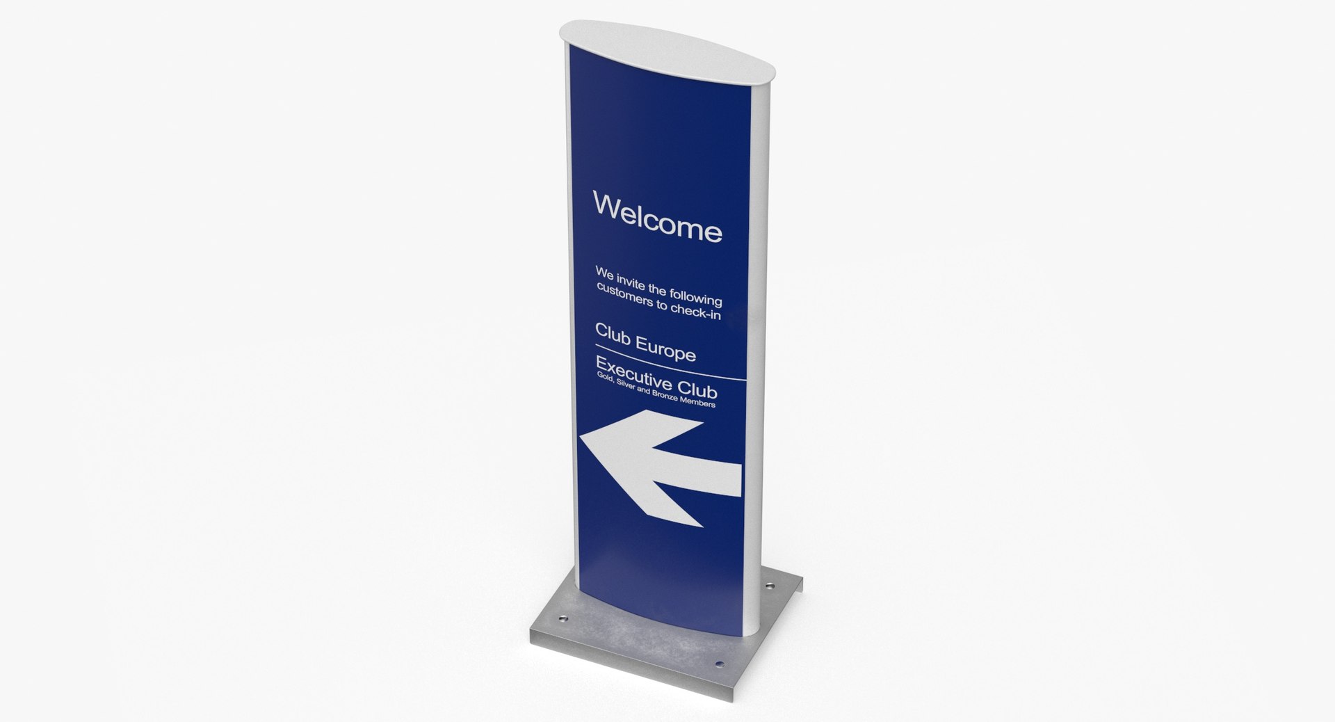 3D Check In Floor Signage Type 01 And 02 Blank Clean And Graphic Dirty ...