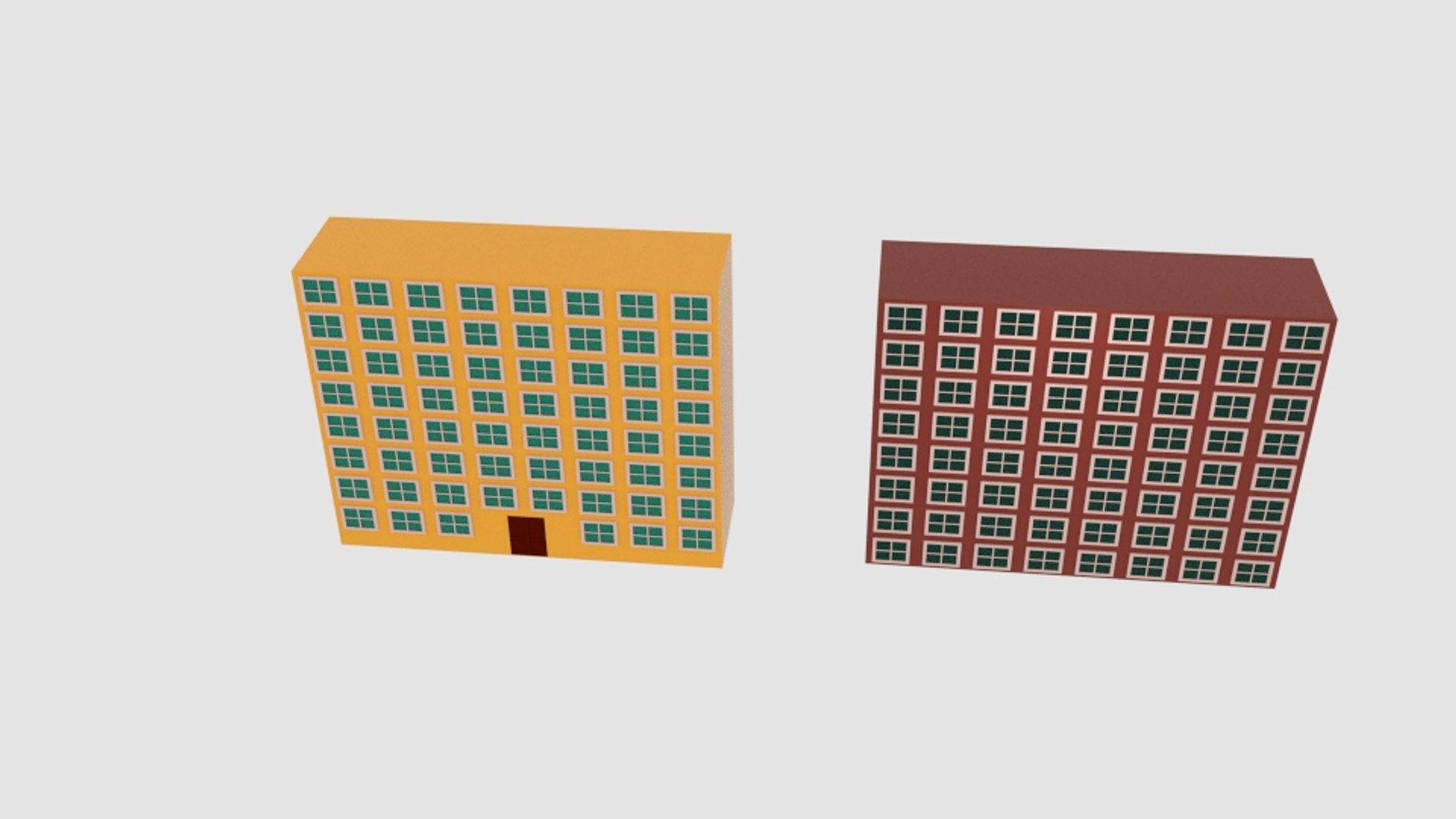 3D Building Square Rectangle - TurboSquid 1321703