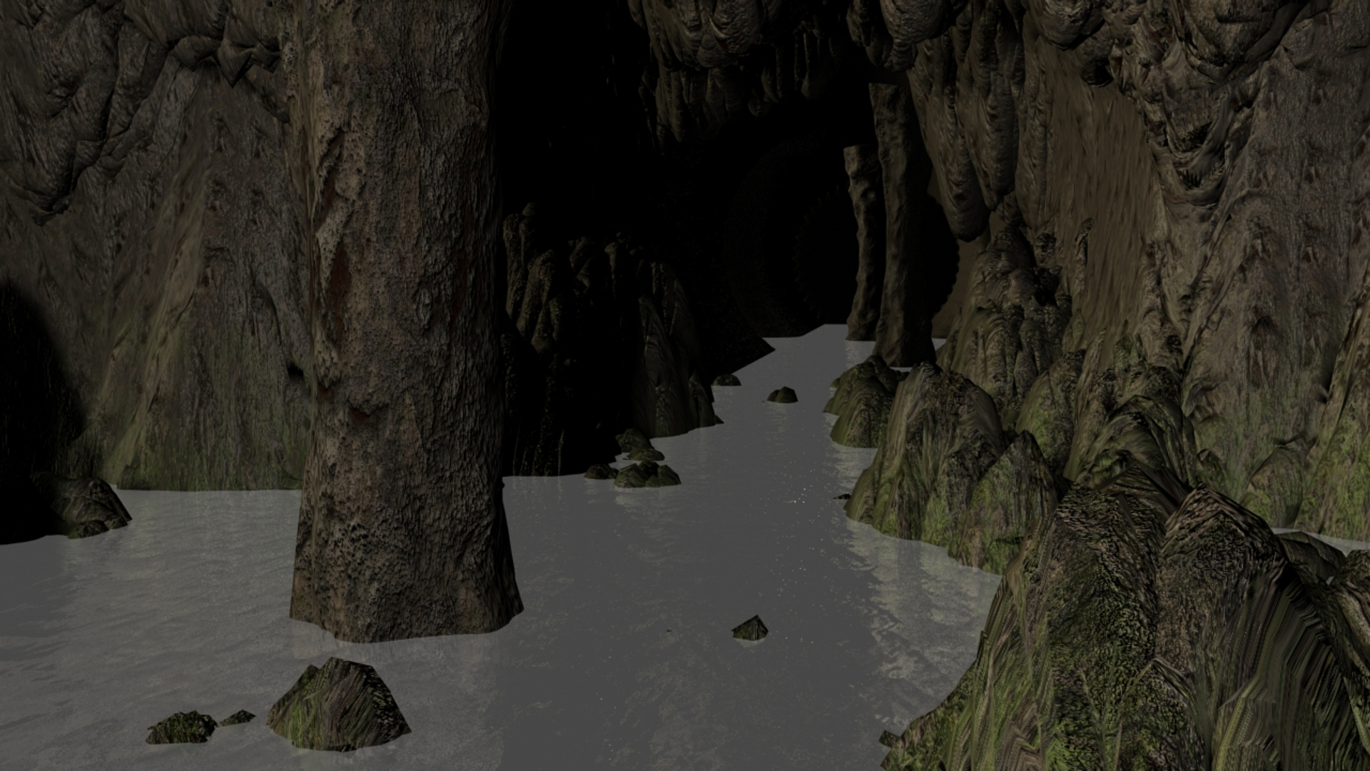 cave scene 3d max