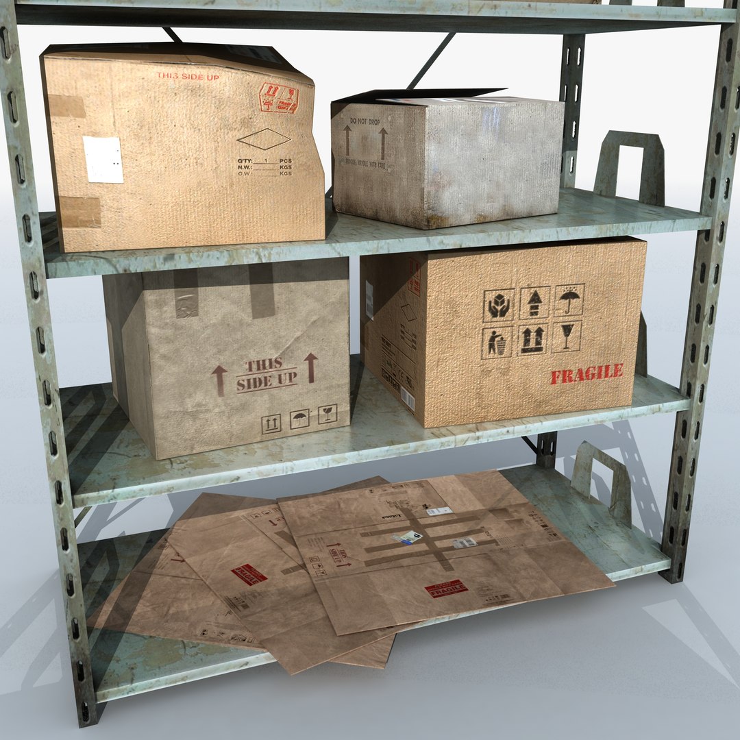 3D Metal Shelving Boxes 1 - TurboSquid 1491992