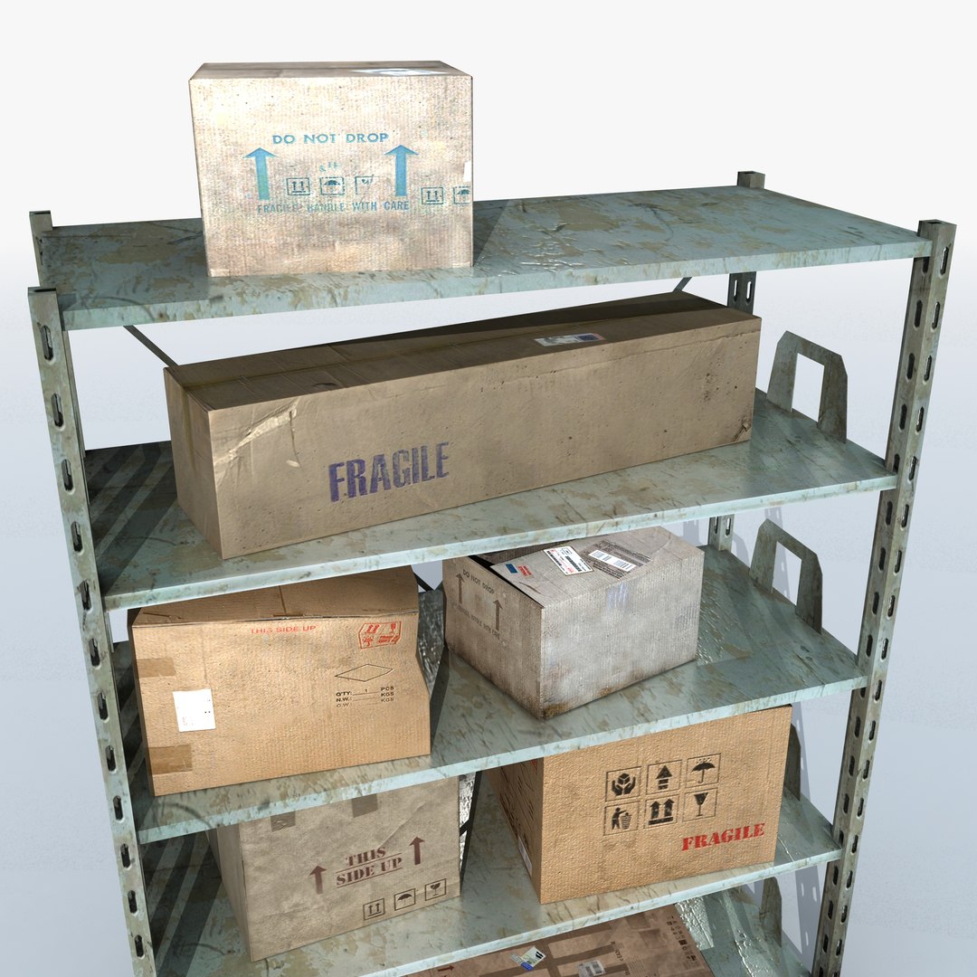 3D Metal Shelving Boxes 1 - TurboSquid 1491992