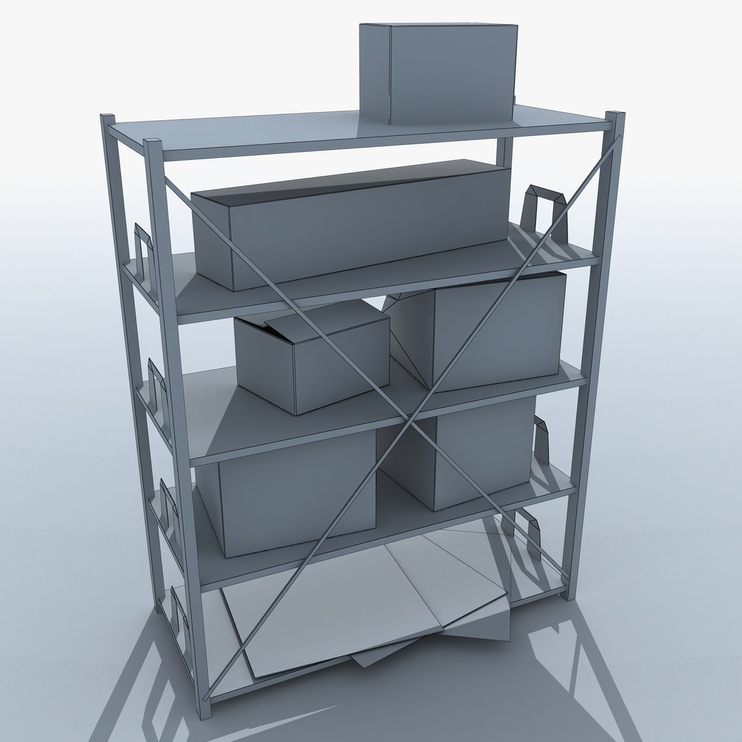 3D Metal Shelving Boxes 1 - TurboSquid 1491992