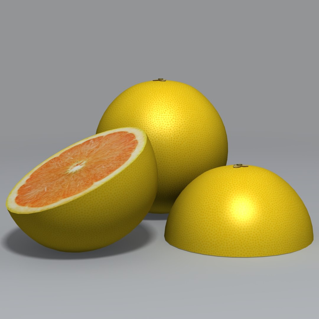 3d model of grapefruit fruit white