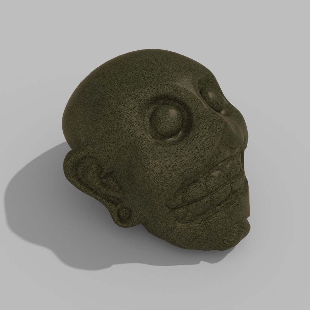 mayan face sculpture 3d model