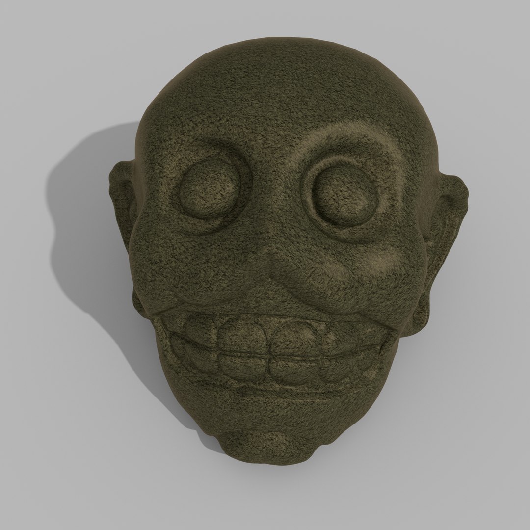 mayan face sculpture 3d model