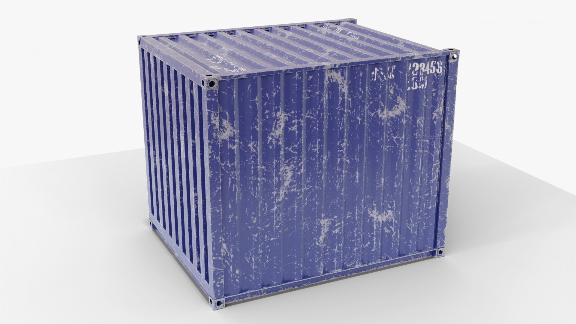 10Ft Cargo Container - Blue - Dirty Model - TurboSquid 1920211