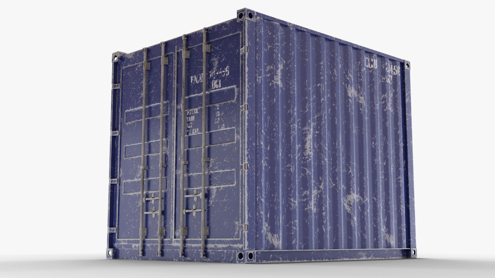 10Ft Cargo Container - Blue - Dirty Model - TurboSquid 1920211