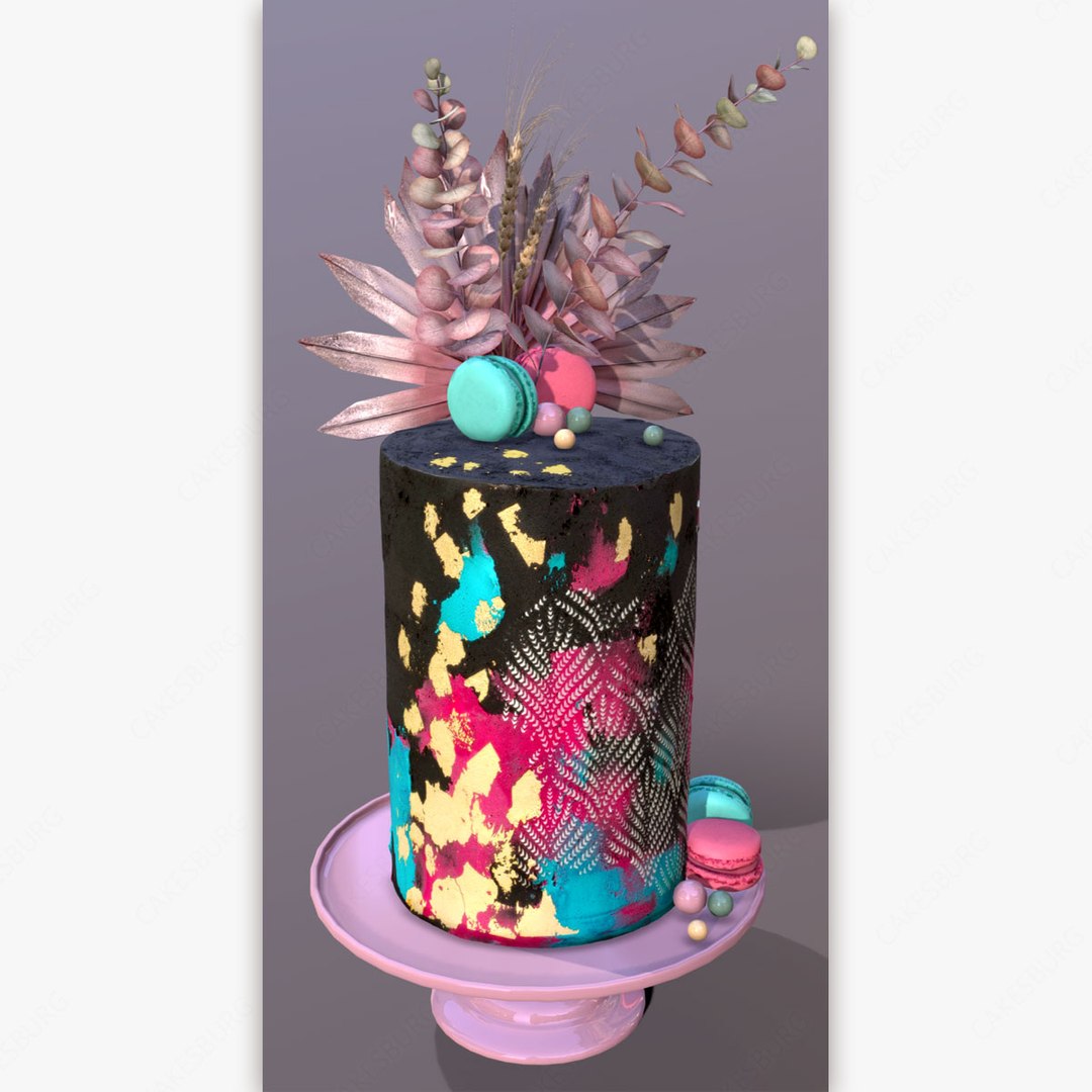 Luxury Turquoise Buttercream Cake 3D - TurboSquid 2022037