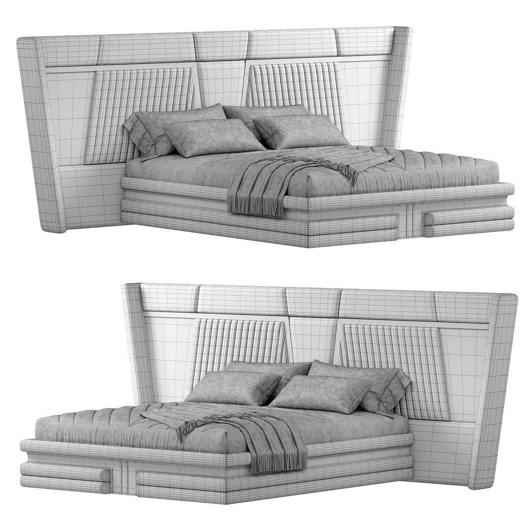 3D Hermes Modern Bed model - TurboSquid 2135334