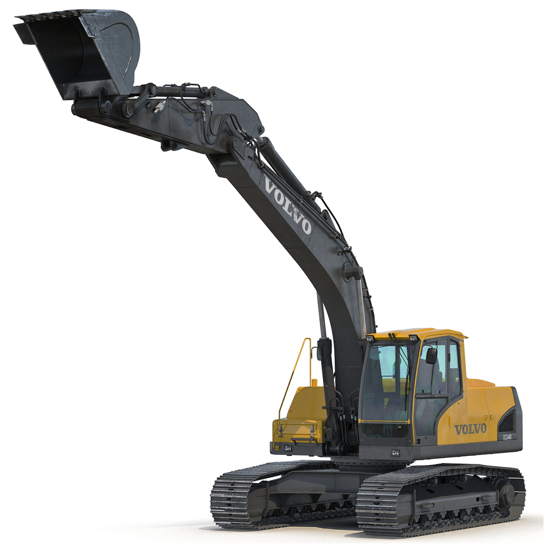 3dsmax tracked excavator ec144d rigged