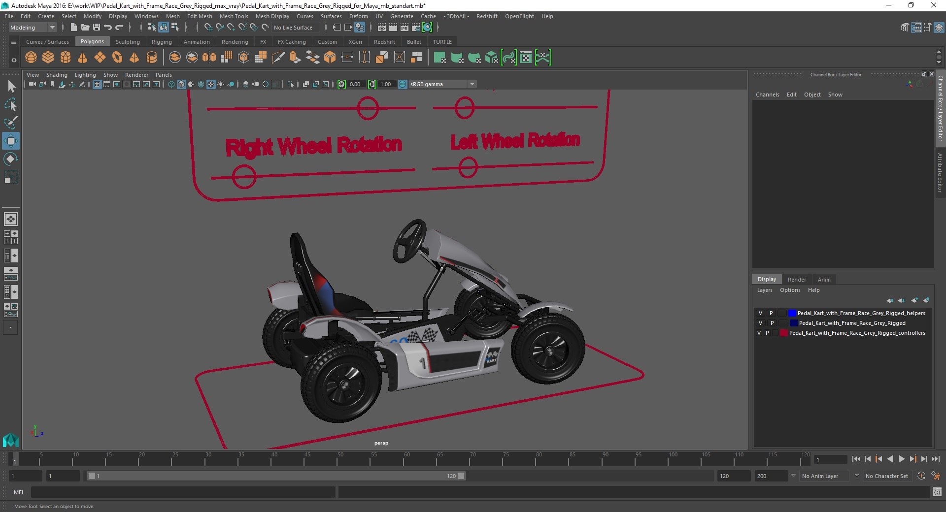 Pedal Kart with Frame Race Grey Rigged for Maya 3D model - TurboSquid ...
