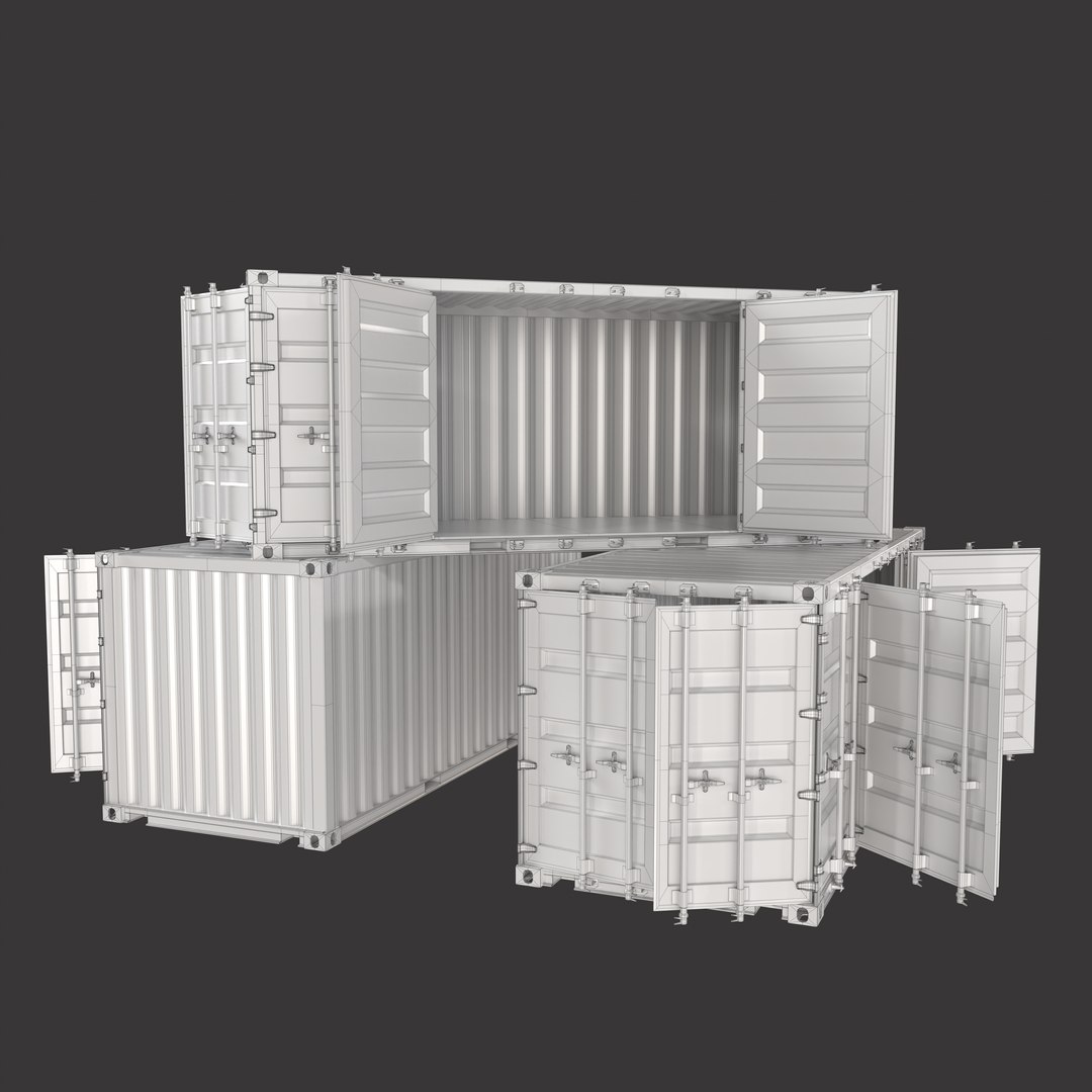 3D Old 20FT Side Opening Standard Shipping Container Low-poly 3D Model ...