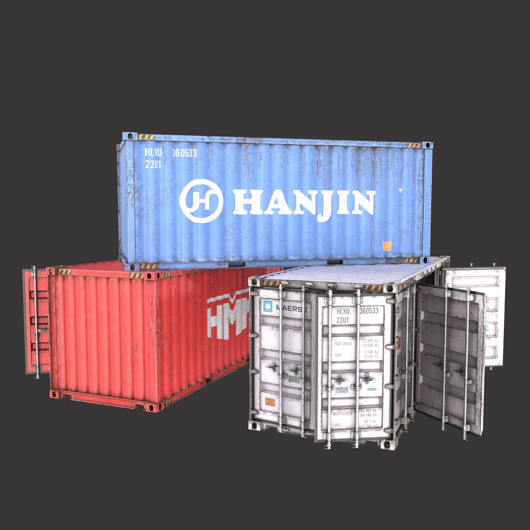 3D Old 20FT Side Opening Standard Shipping Container Low-poly 3D Model ...