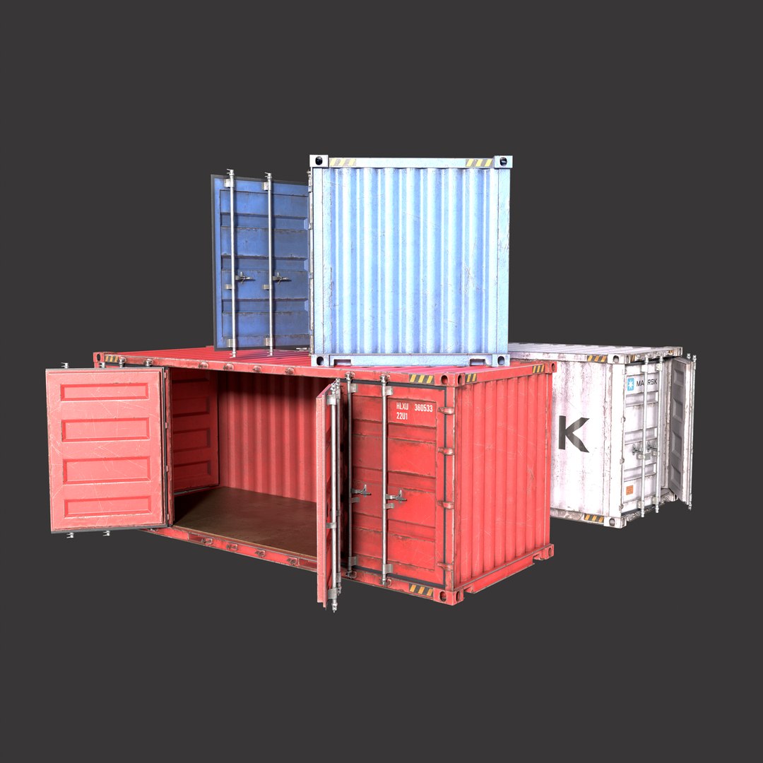 3D Old 20FT Side Opening Standard Shipping Container Low-poly 3D Model ...
