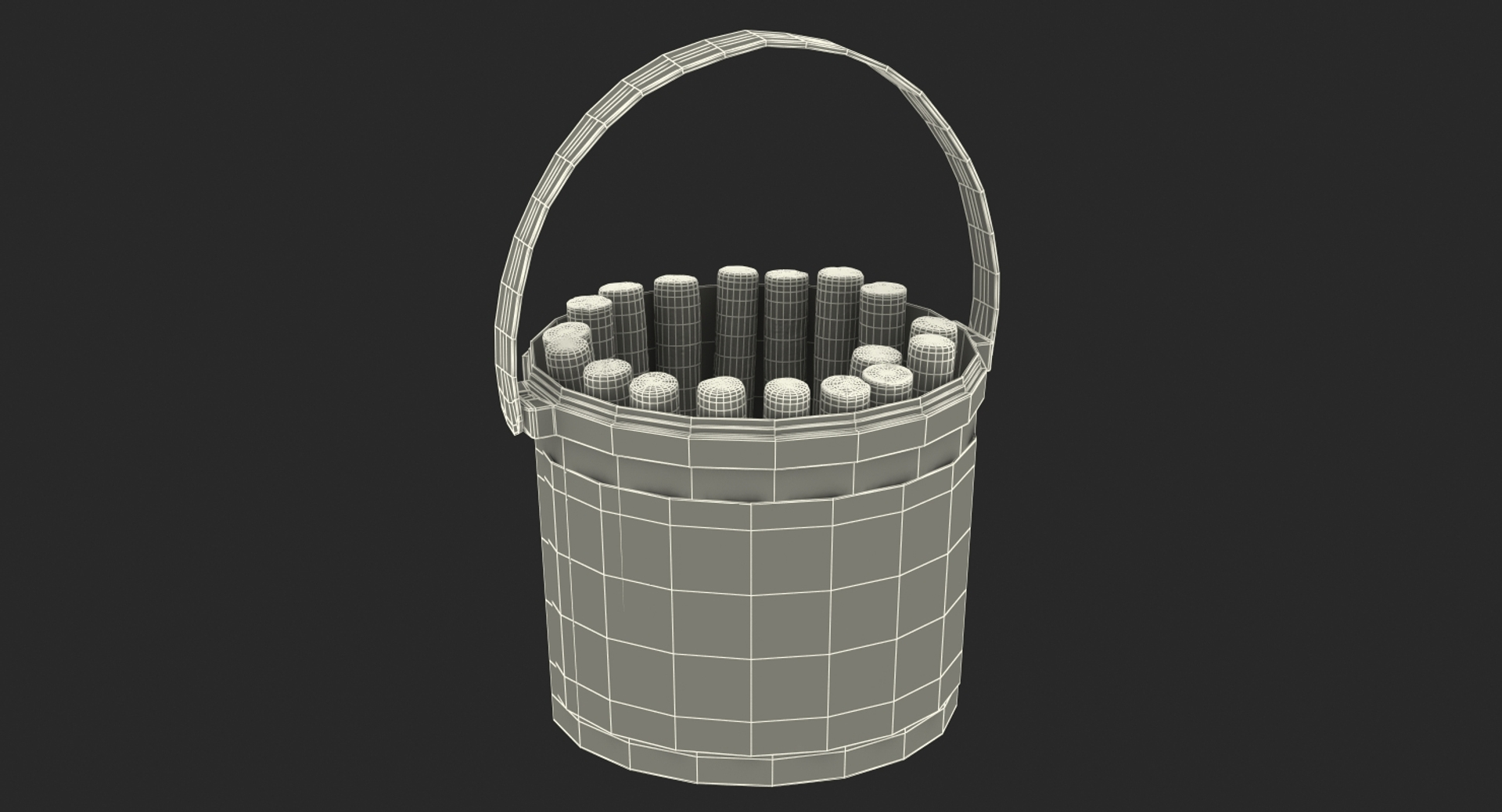 3D Coloured Chalk Bucket - TurboSquid 1389039