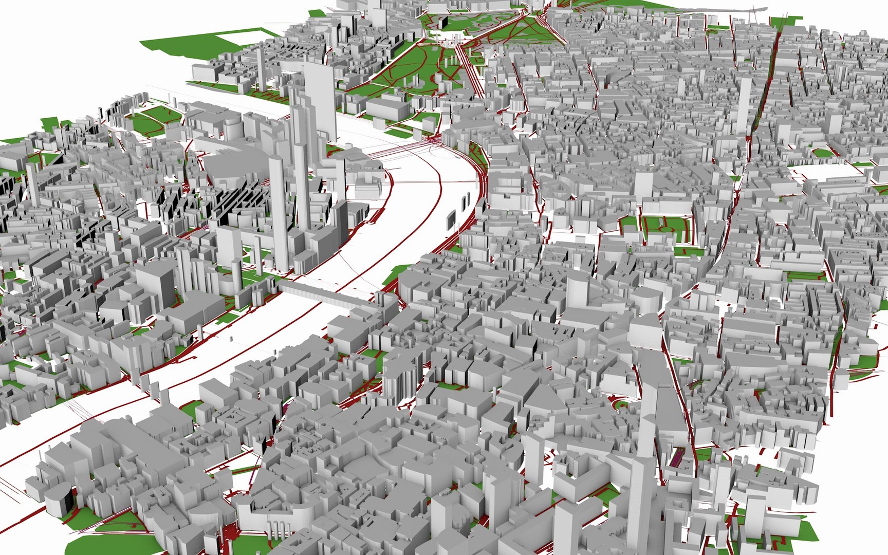 Town Structure Cityscape Model - TurboSquid 1698318