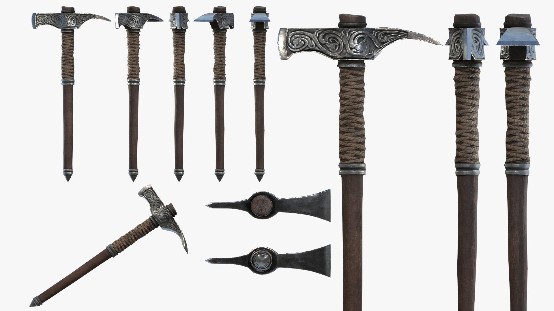 Fantasy Axe RPG Mattock Pickaxe Double Axe Great Axe Battle Axe Great ...