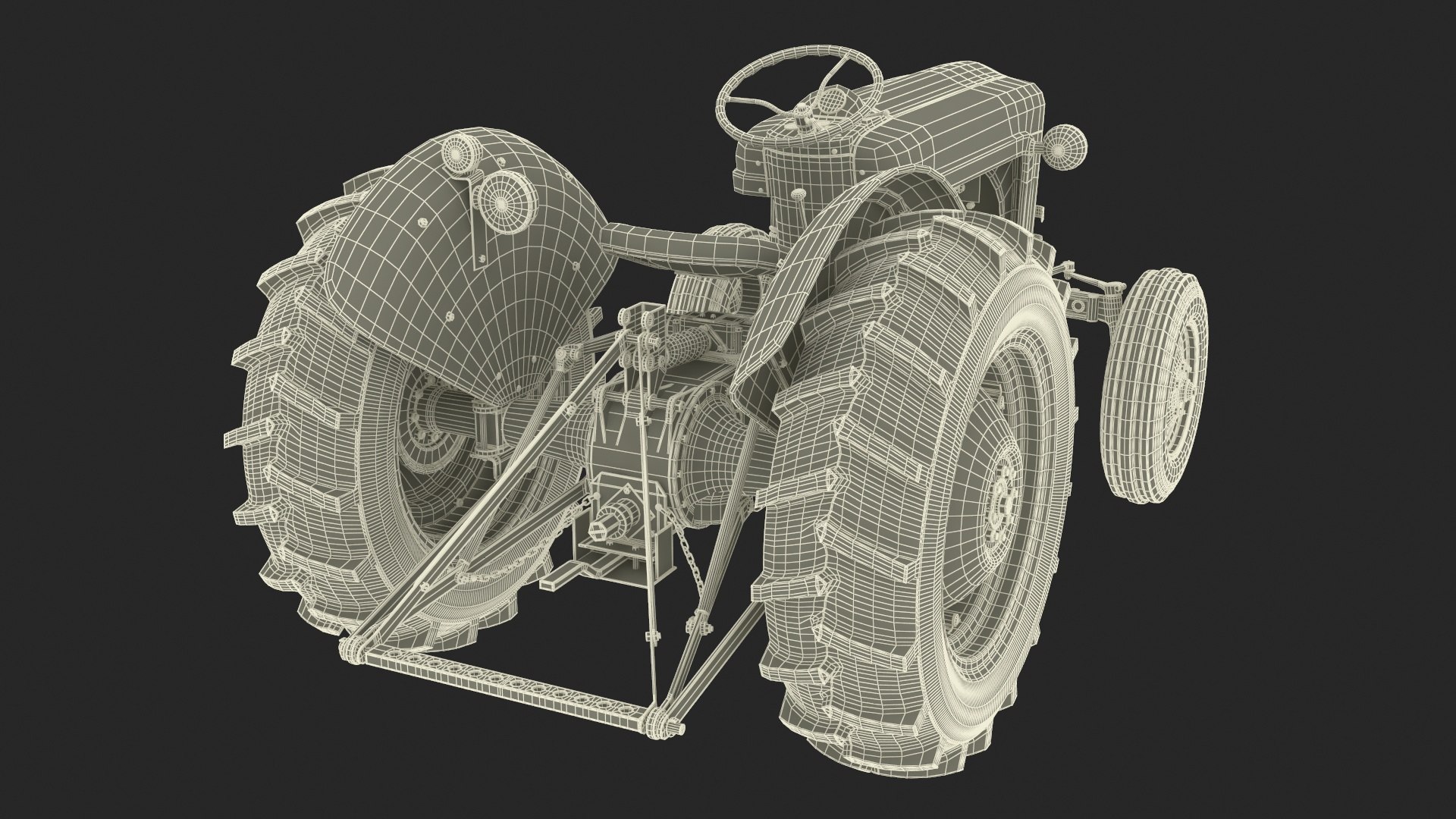 Vintage Tractor Ford NAA Golden Jubilee 1953 3D model - TurboSquid 2170080