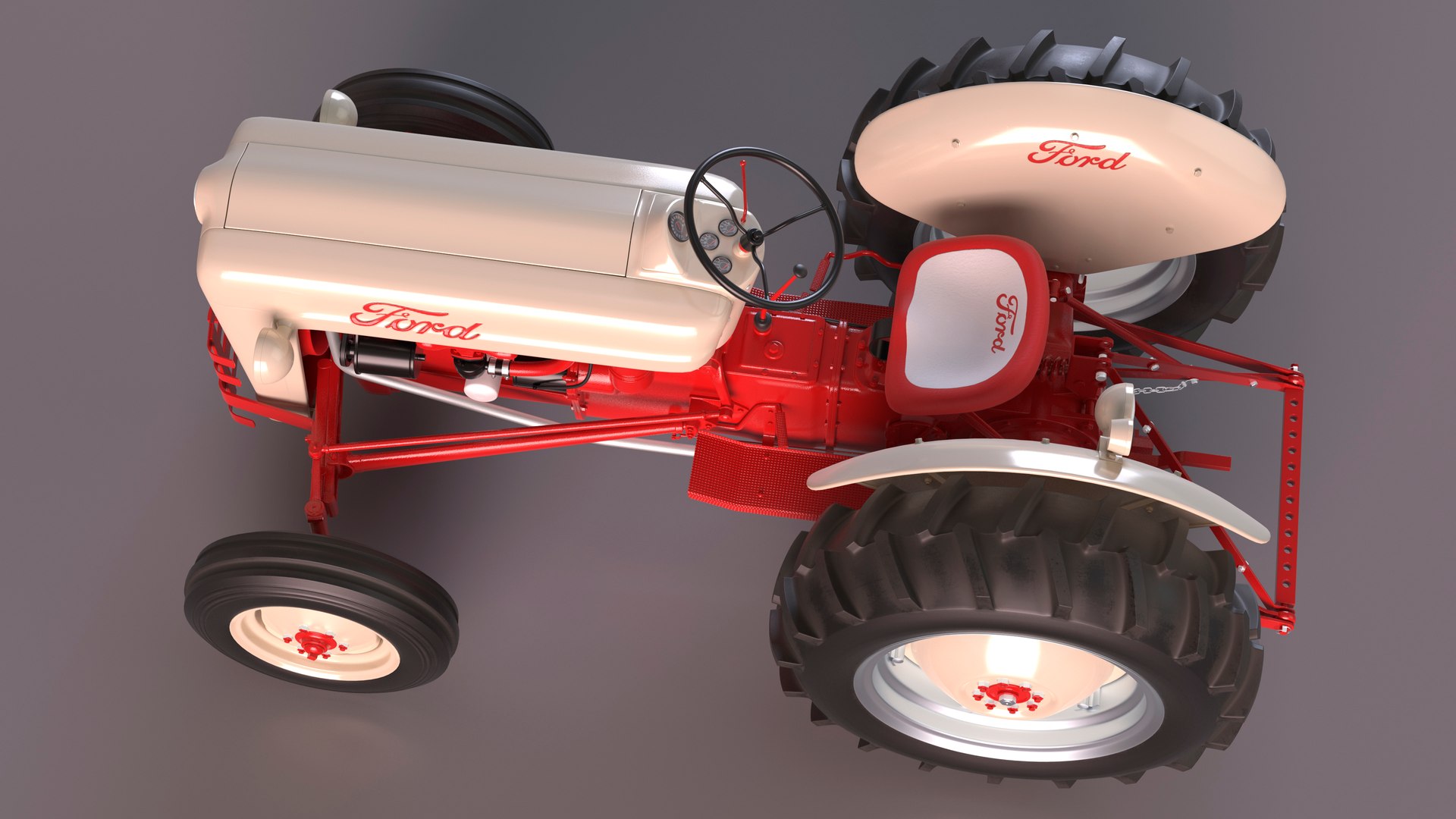 Vintage Tractor Ford NAA Golden Jubilee 1953 3D model - TurboSquid 2170080